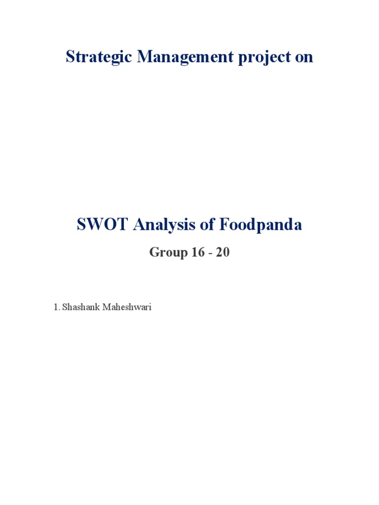 Swot Analysis of FOOD PANDA | PDF | Swot Analysis | Economies