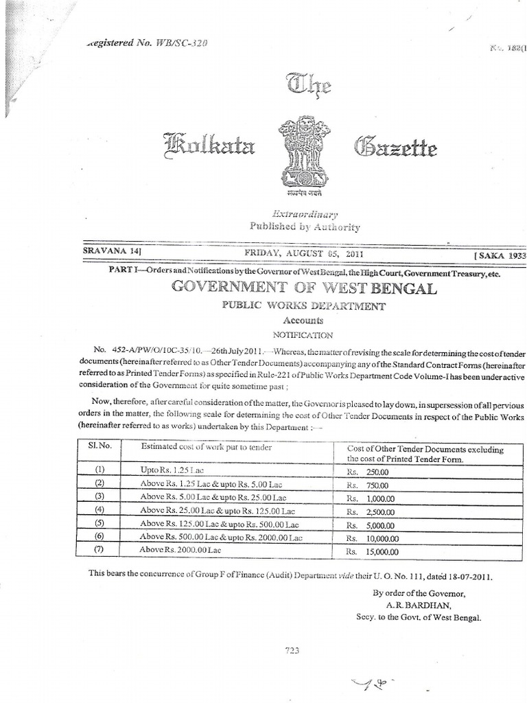 GO Formal Tender Rate | PDF