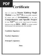 Certificate and Acknowledgement Class 12th Project | PDF