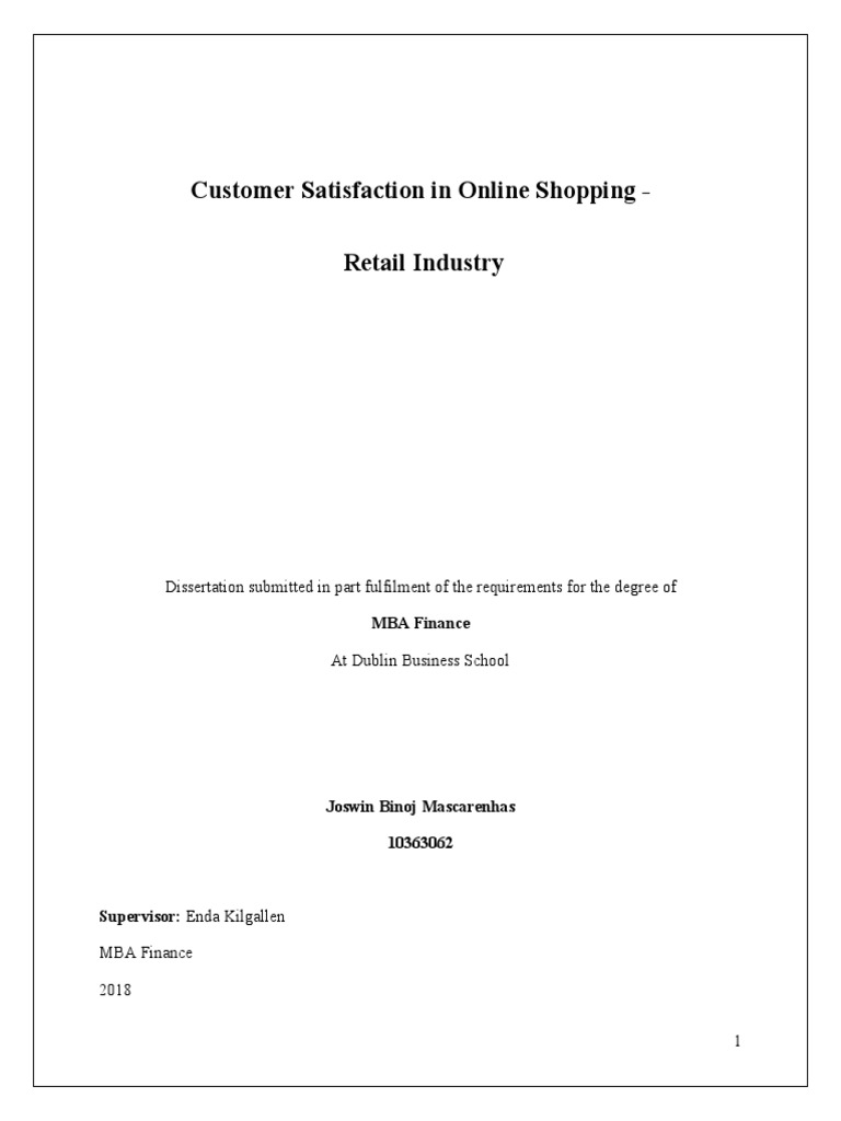 Online Shopping & Customer Satisfaction | PDF | Retail | Customer Satisfaction