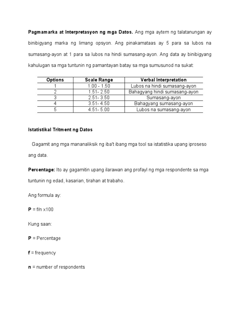 Istatistikal Tritment NG Datos | PDF