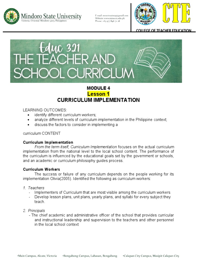 Module 4 - Phases and Process of Curriculum Development | PDF ...