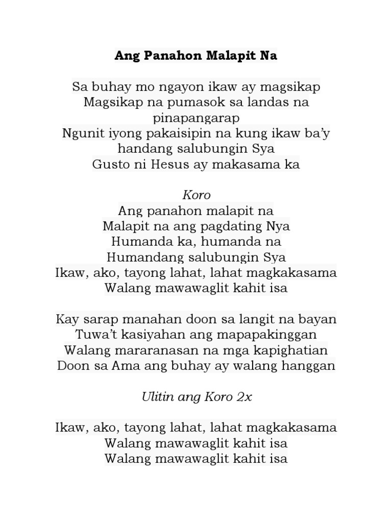 Tagalog Song | PDF