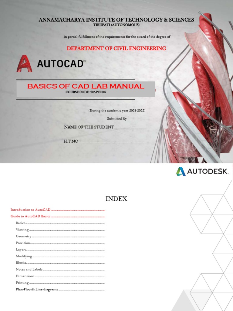 CAD Basics-Lab Manual | PDF | Auto Cad