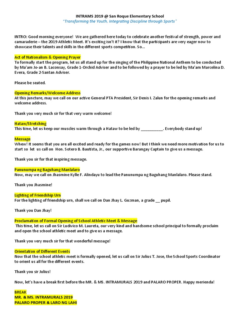 Script For INTRAMS | PDF