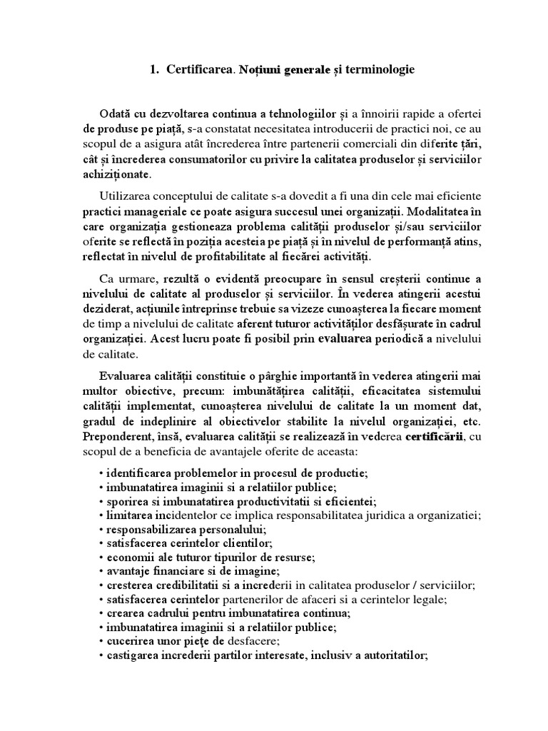 1.certificarea - Notiuni Generale | PDF