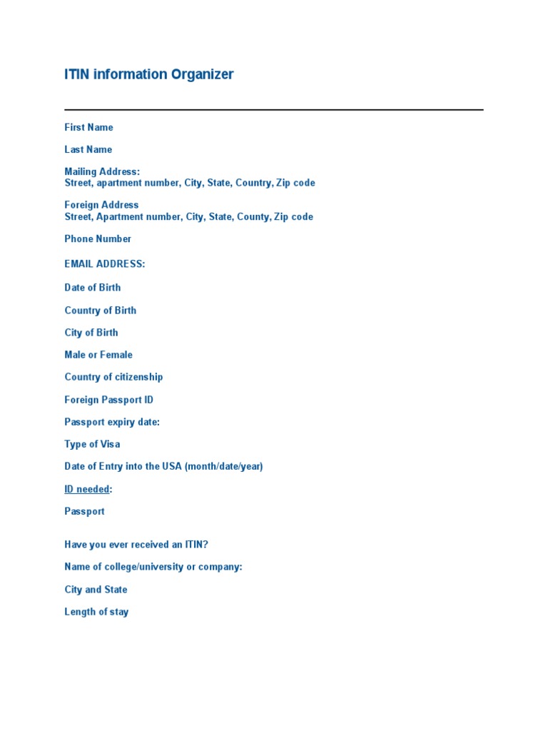 ITIN Appliaction English-1 | PDF | Social Science | Law