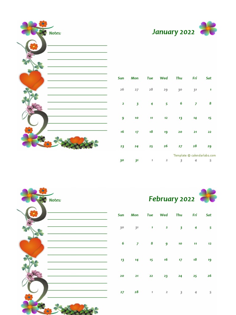 2022 Blank Calendar Design Template 06 | PDF