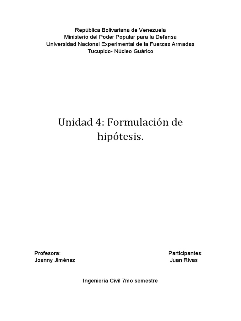 Formulacion de Hipotesis | PDF | Hipótesis | Prueba de hipótesis ...