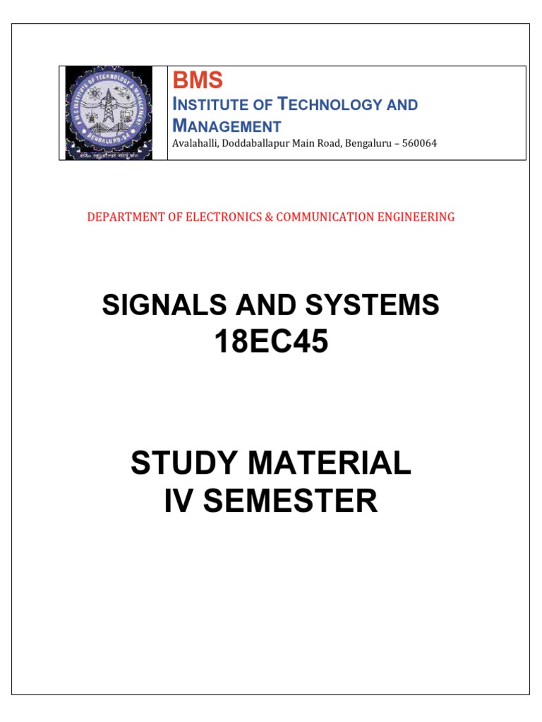 Signal System | PDF | Fourier Transform | Convolution