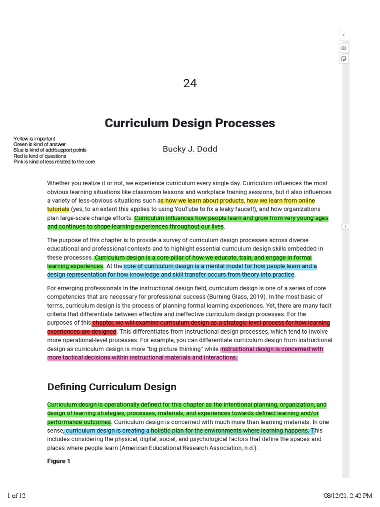 Curriculum Design Processes - Design For Learning | PDF | Curriculum ...
