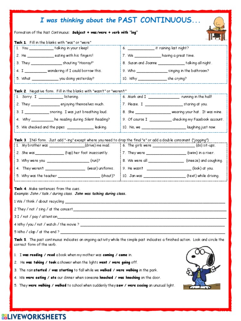 Past Continuous Complete Exercise | PDF