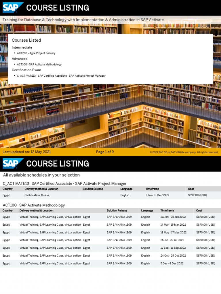 Training For SAP+Activate in Implementation+&+Administration | PDF ...