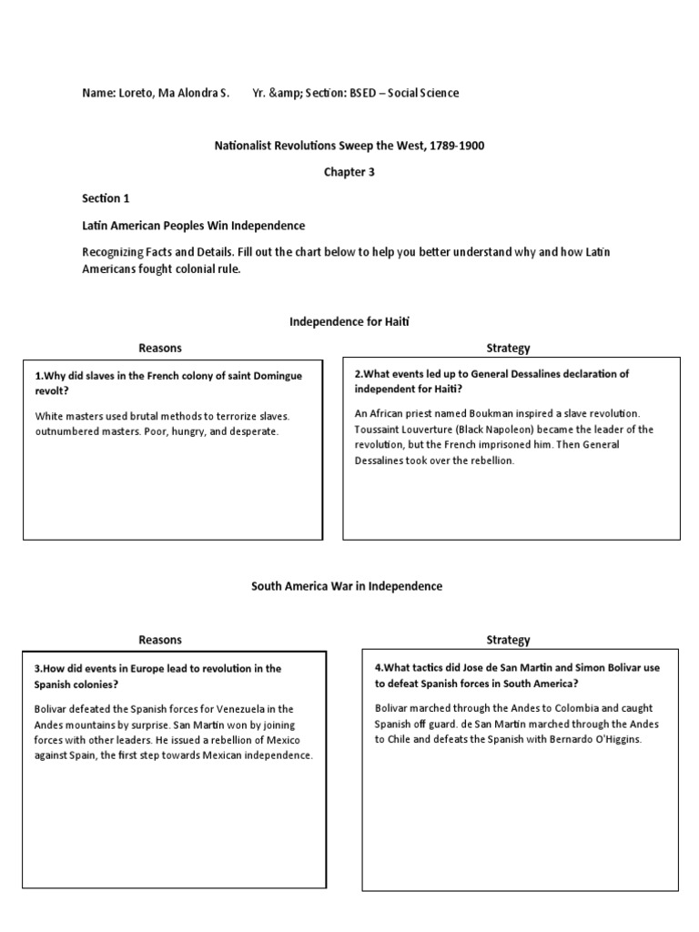 Chapter 3 Nationalist Revolutions Sweep The West | PDF | Nationalism ...