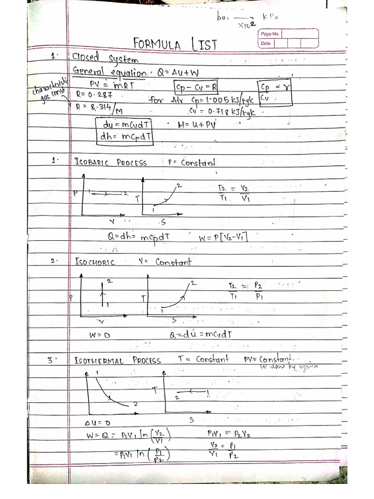 Formula List Thermo | PDF