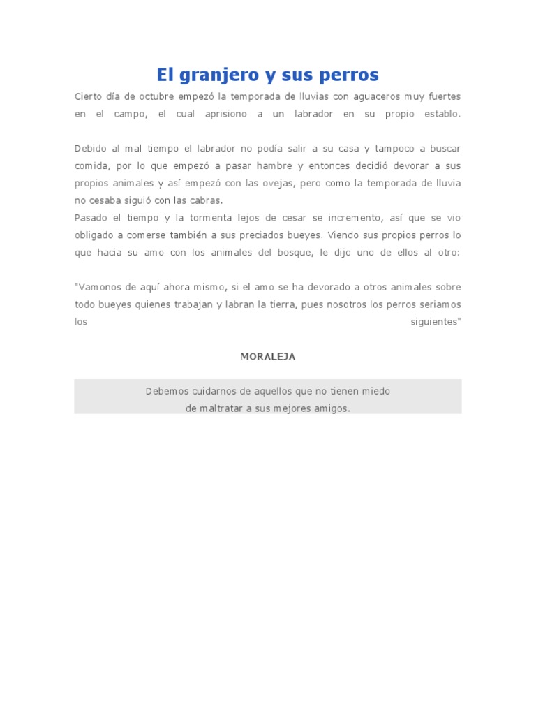 La traición del granjero y sus perros | PDF