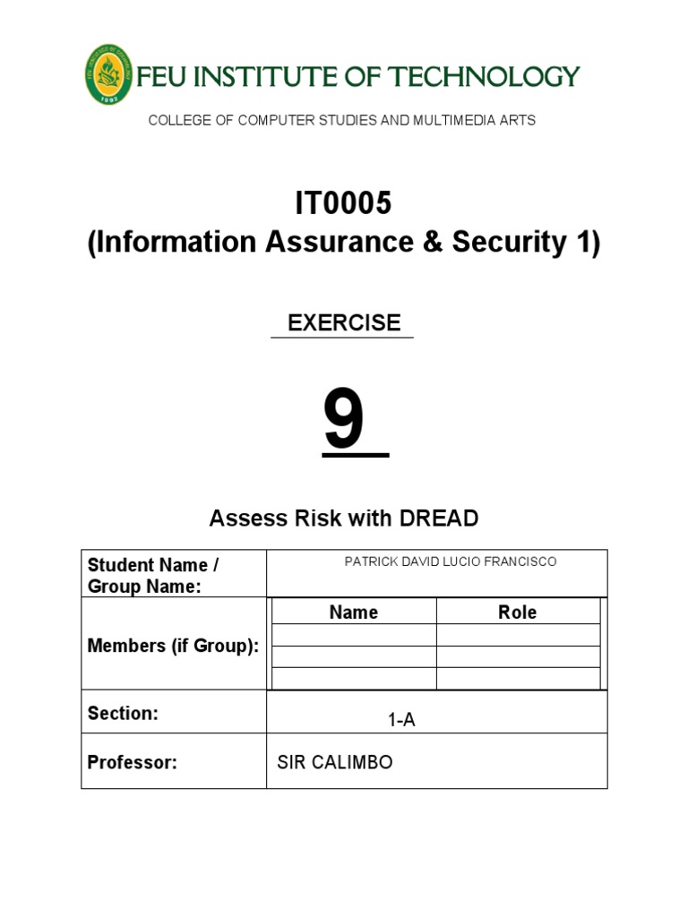 DREAD Risk Assessment in IT Security | PDF | Vulnerability (Computing ...