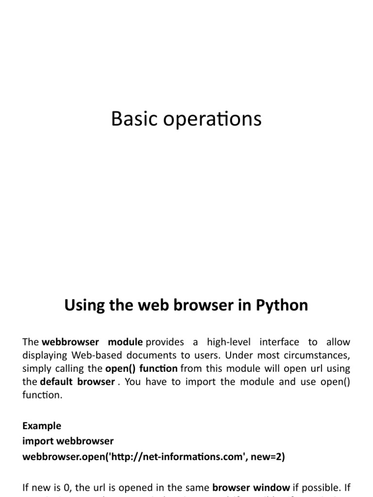 Python Web Browser Module (webbrowser | PDF | World Wide Web | Internet & Web