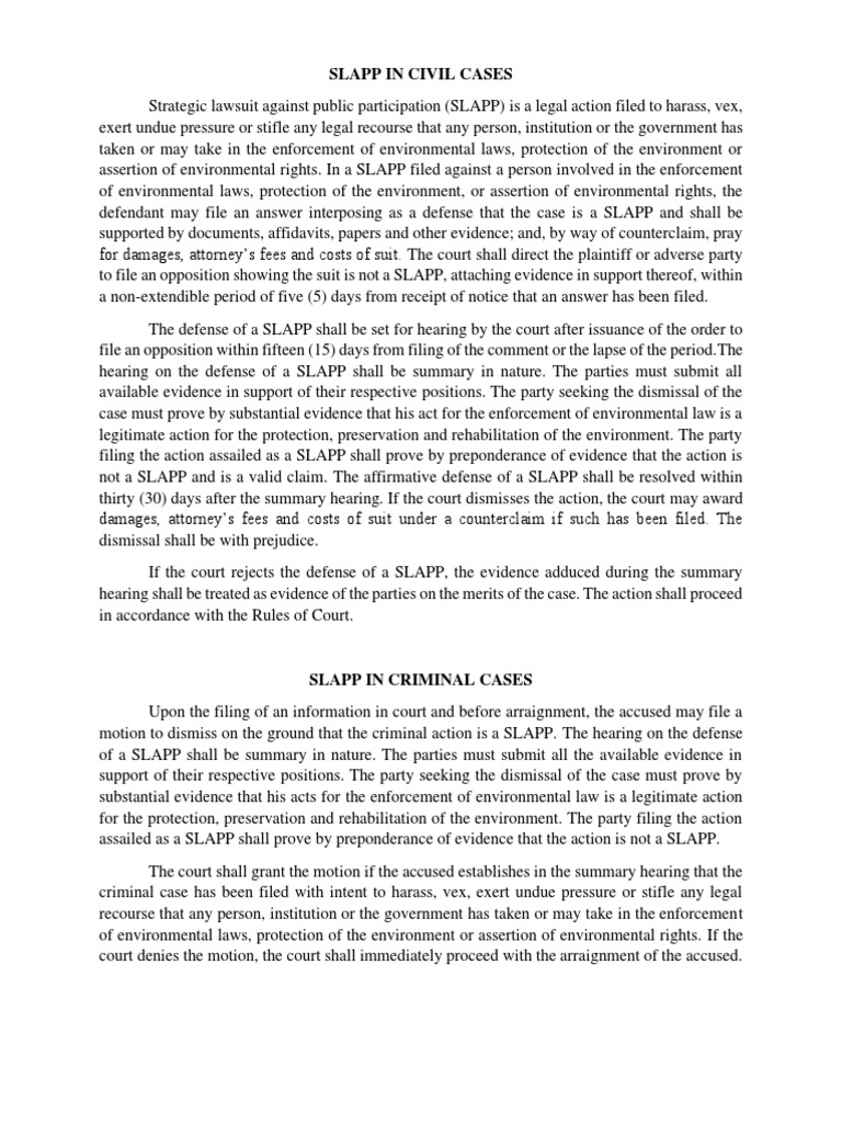 Slapp in Civil Cases | PDF | Lawsuit | United States Law