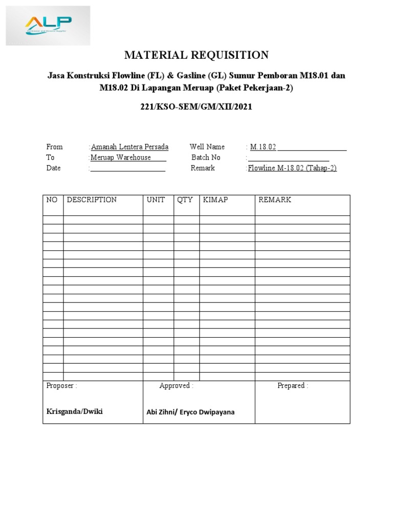 Material Requisition | PDF