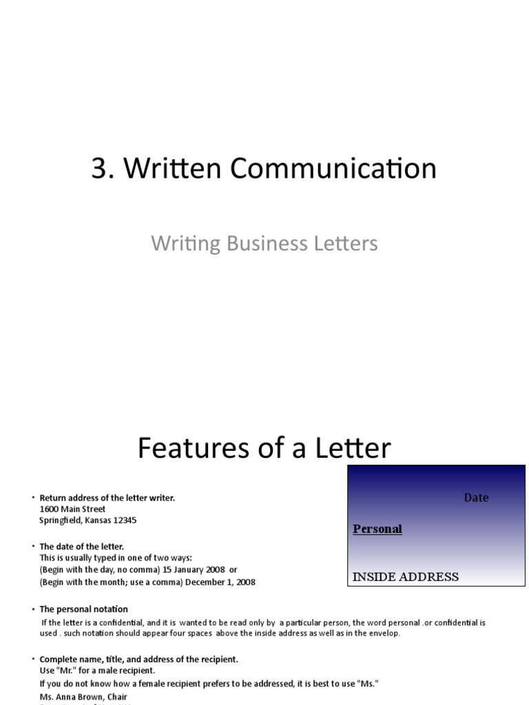 Written Communication: Writing Business Letters | PDF | Economies ...