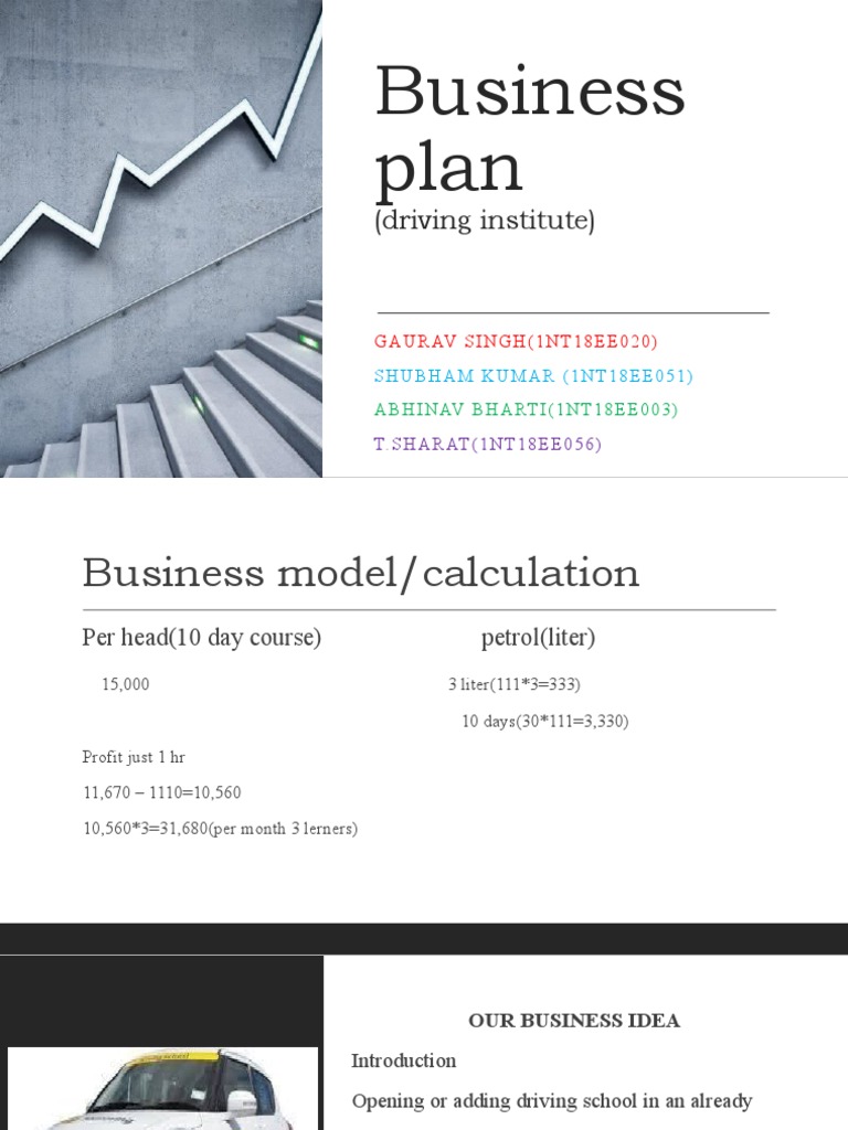 Abhinav Driving School Business Plan | PDF | Employment | Taxes