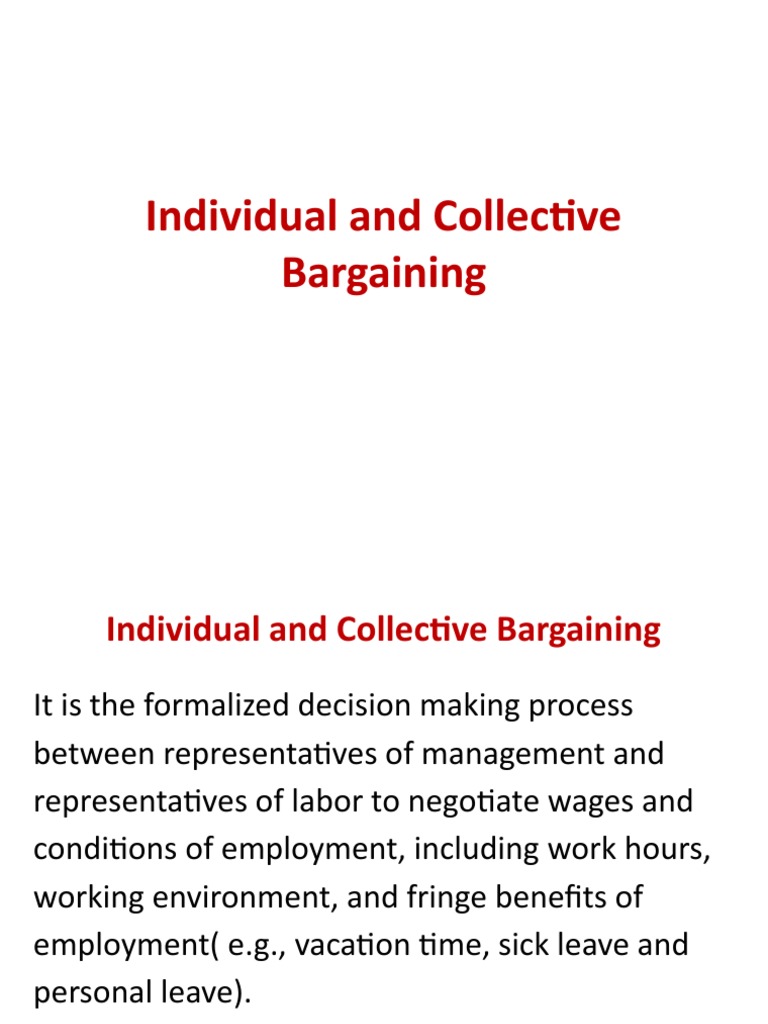 Individual and Collective Bargaining | PDF | Collective Bargaining ...