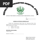Proforma For Medical Certificate | PDF
