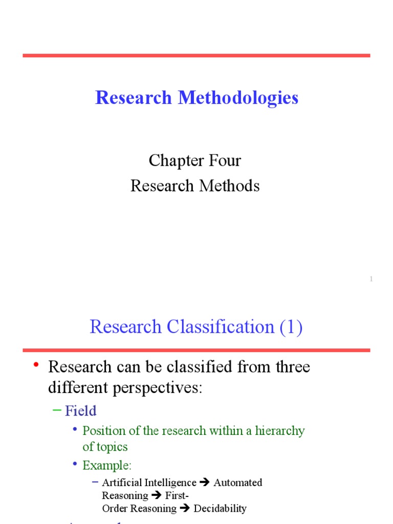 Research Methodologies: Chapter Four Research Methods | PDF ...