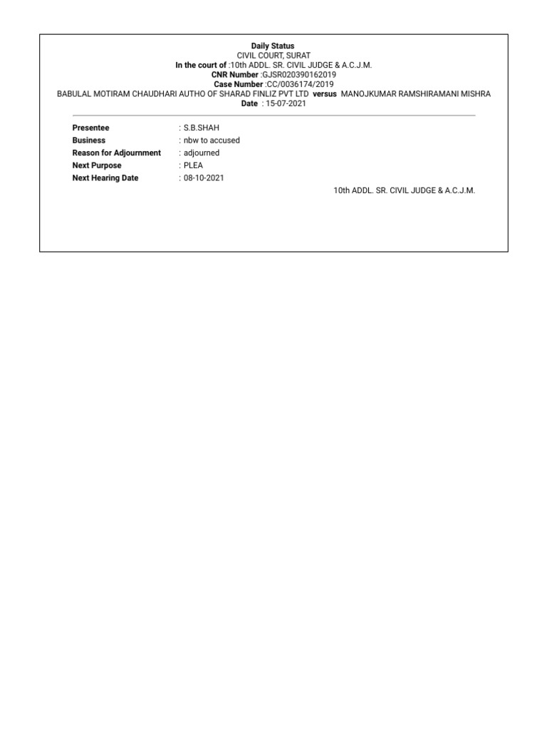 Case Status: Search by Case Number | PDF