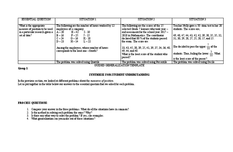 Guided Generalization Template18 | PDF | Educational Assessment | Cognition