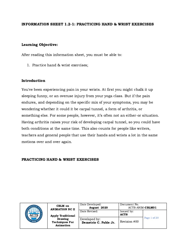 Practicing Hand & Wrist Exercises | PDF | Hand | Osteoarthritis