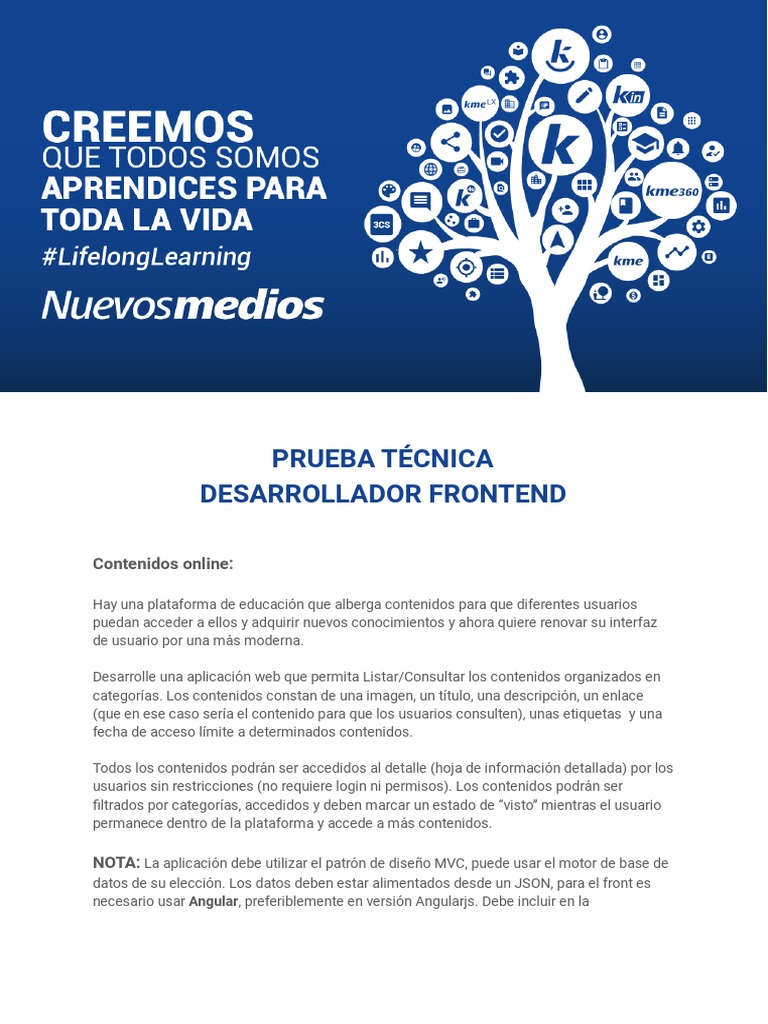 Prueba Técnica Desarrollador Frontend | PDF