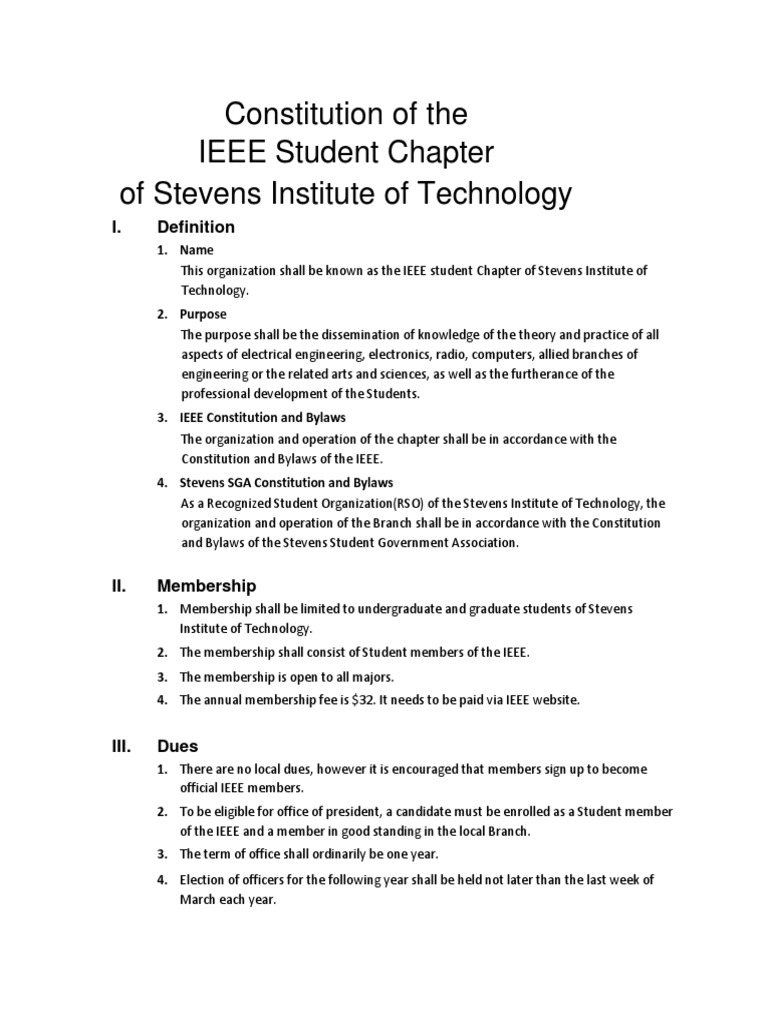 2020 IEEE Constitution | PDF | Institute Of Electrical And Electronics ...
