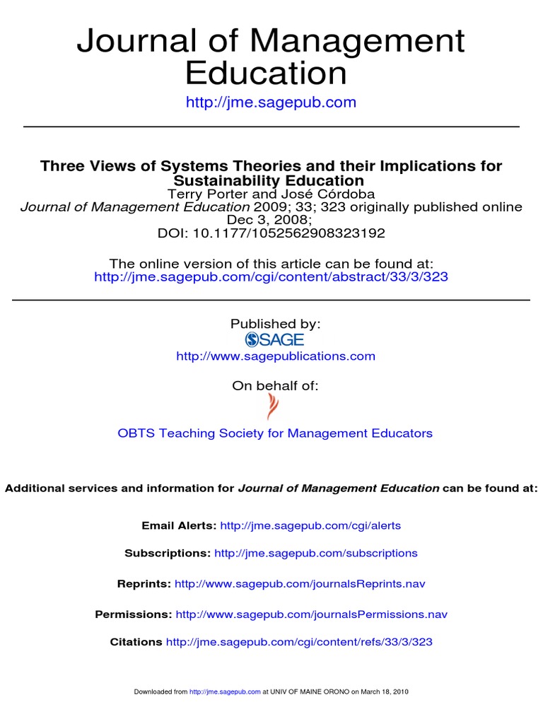 Education Journal of Management: Sustainability Education Three Views ...