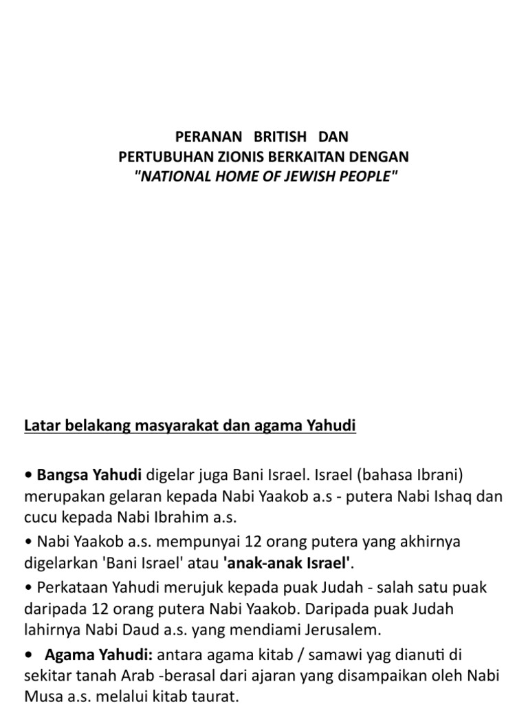 Peranan British Dan Zionis | PDF