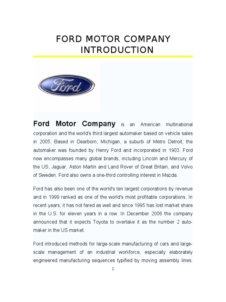 Ford | PDF | Ford Motor Company | Car