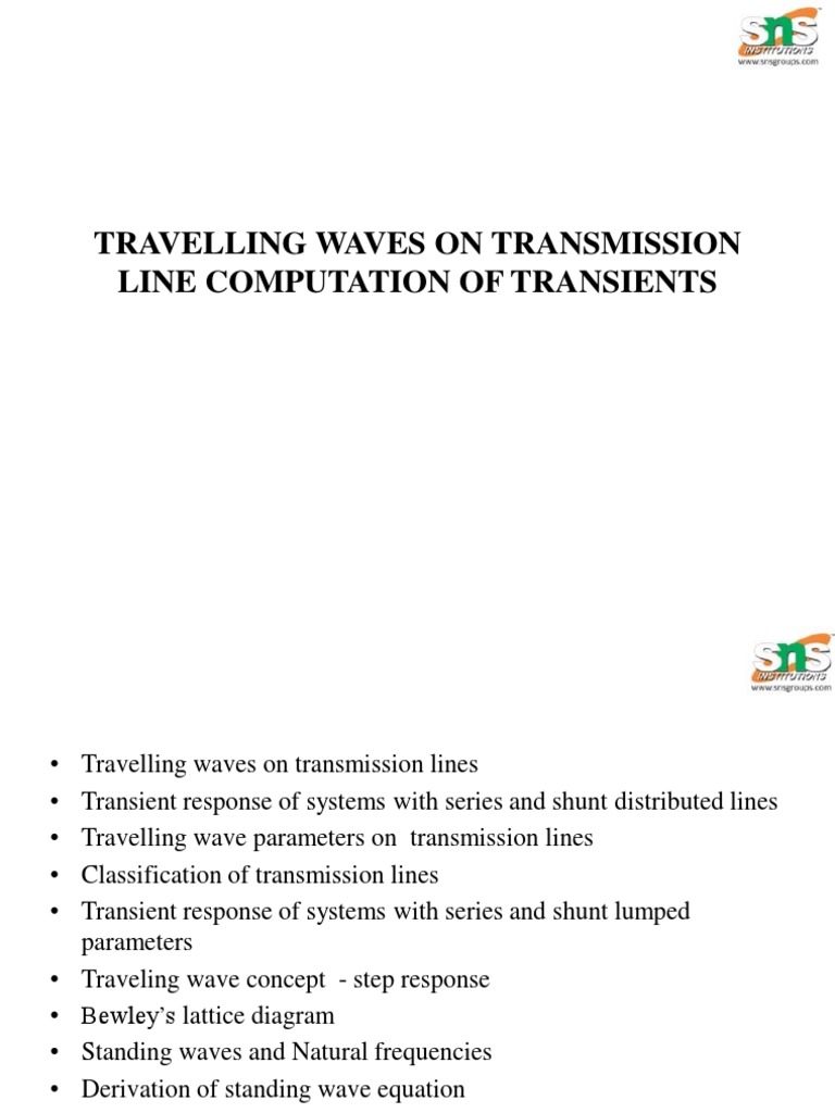 Travelling Waves in Transmission Lines | PDF | Transmission Line ...