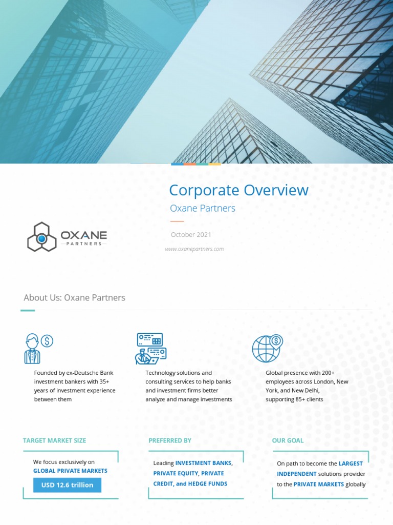 Corporate Overview - Oxane Partners | PDF | Investment Banking | Banks