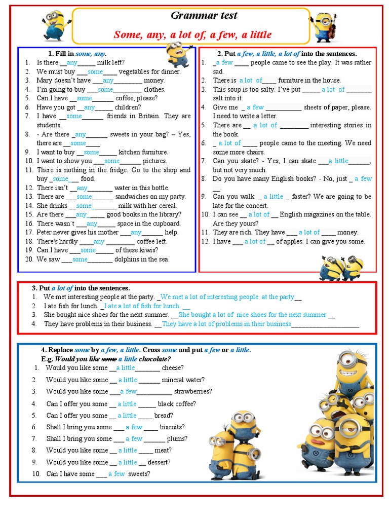 Quantifiers Exercises | PDF | Food And Drink | Food And Drink Preparation