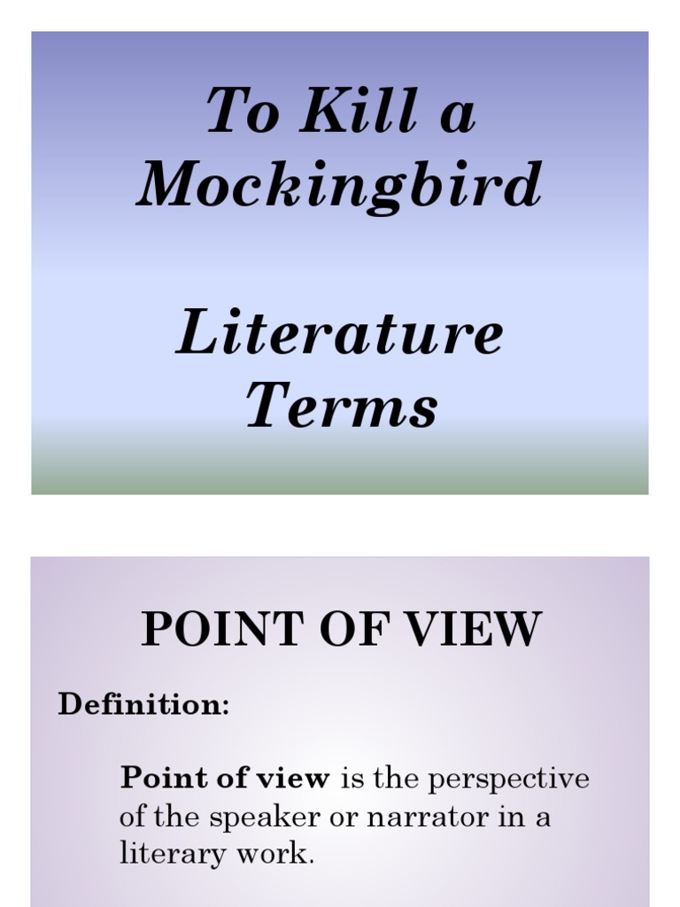 Literature Terms Power Point | PDF | Narration