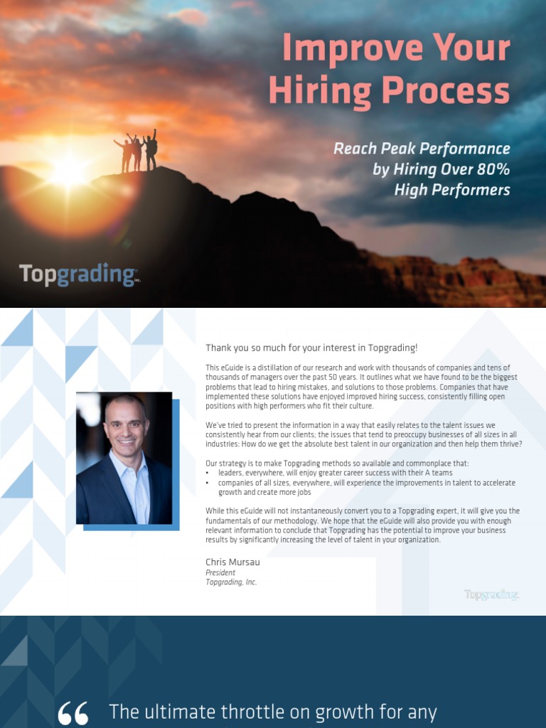 Improve Your Hiring Topgrading EGuide 8 2021 | PDF | Résumé | Interview