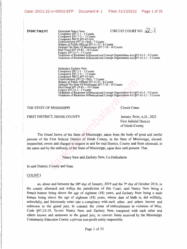 1 Indictment 1 WM | PDF | Embezzlement | Conspiracy (Criminal)