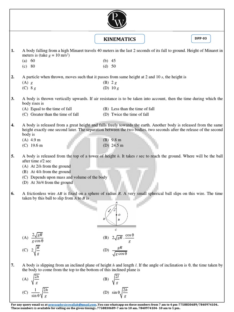 Motion in A Straight Line - DPP-03 - Kinematics - DPP-03 - Rohit Sir ... Motion in A Straight Line - DPP-03 - Kinematics - DPP-03 - Rohit Sir ...