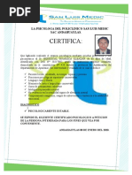 Certificado Psicológico | PDF