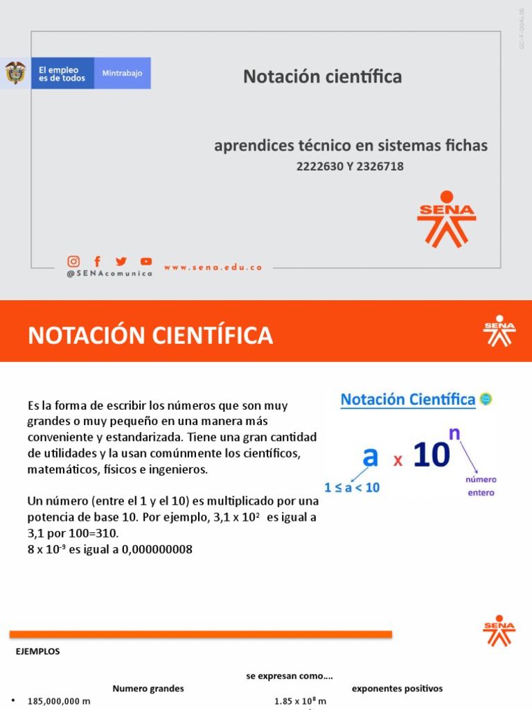 Notaciòn Cientìfica 1 | PDF | Exponenciación | Números
