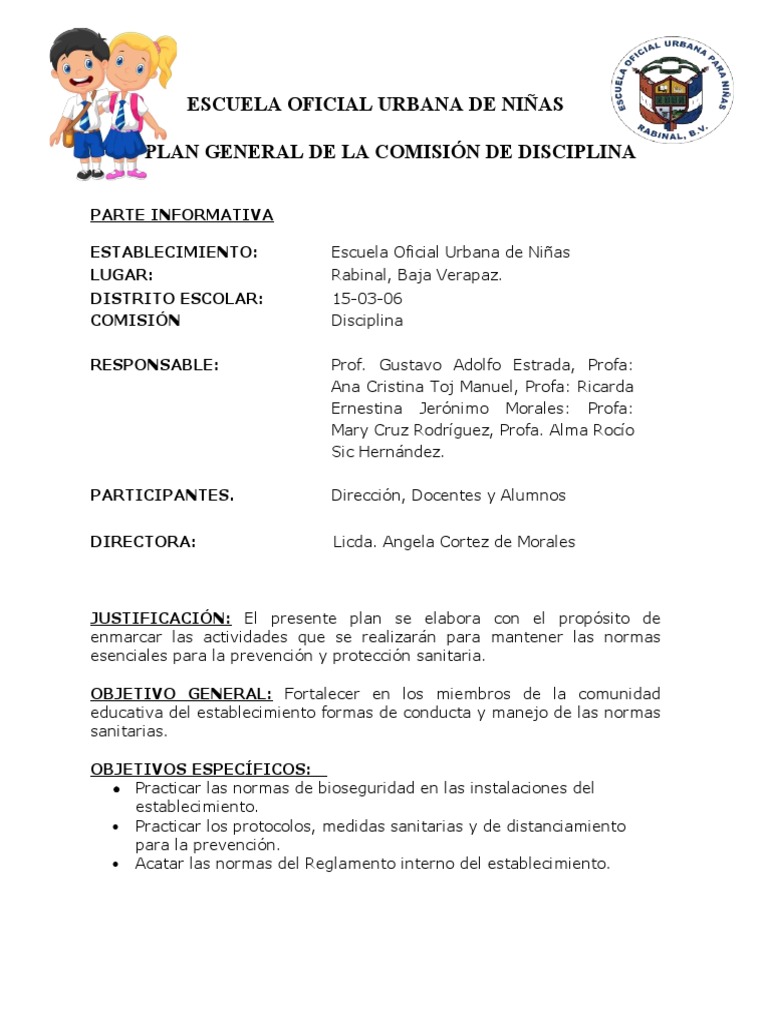 Plan de Disciplina y Salud Escolar 2021 | PDF | Disciplinas