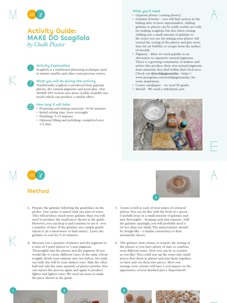 Chalk-Plaster MAKE Activity | PDF | Plaster | Materials