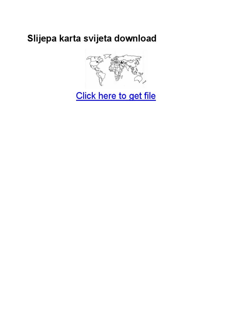 Slijepa Karta Svijeta Download | PDF