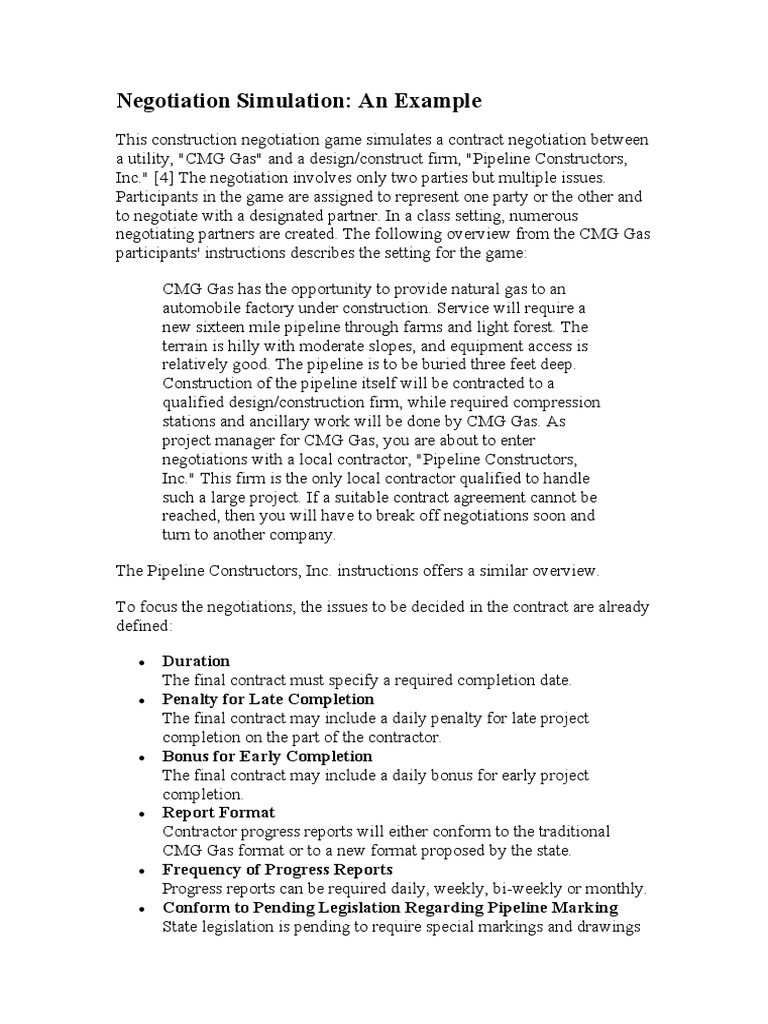 Negotiation Simulation | PDF | Economies | Business